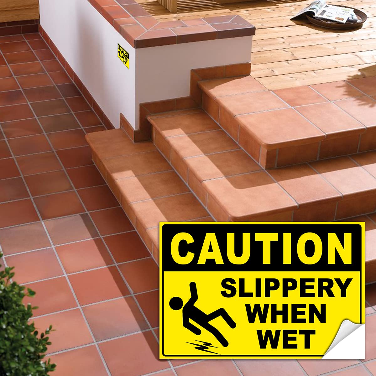 Slippery When Wet Sign Decals - Caution Wet Floor Sign - Vinyl Caution ...