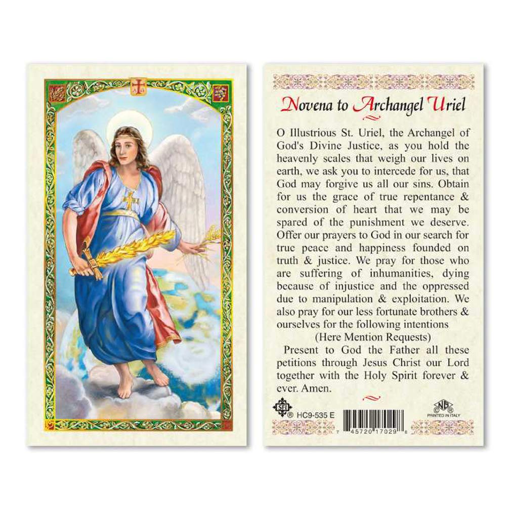 Amazon.com : Novena to Archangel Uriel Laminated Prayer Cards -Pack of ...