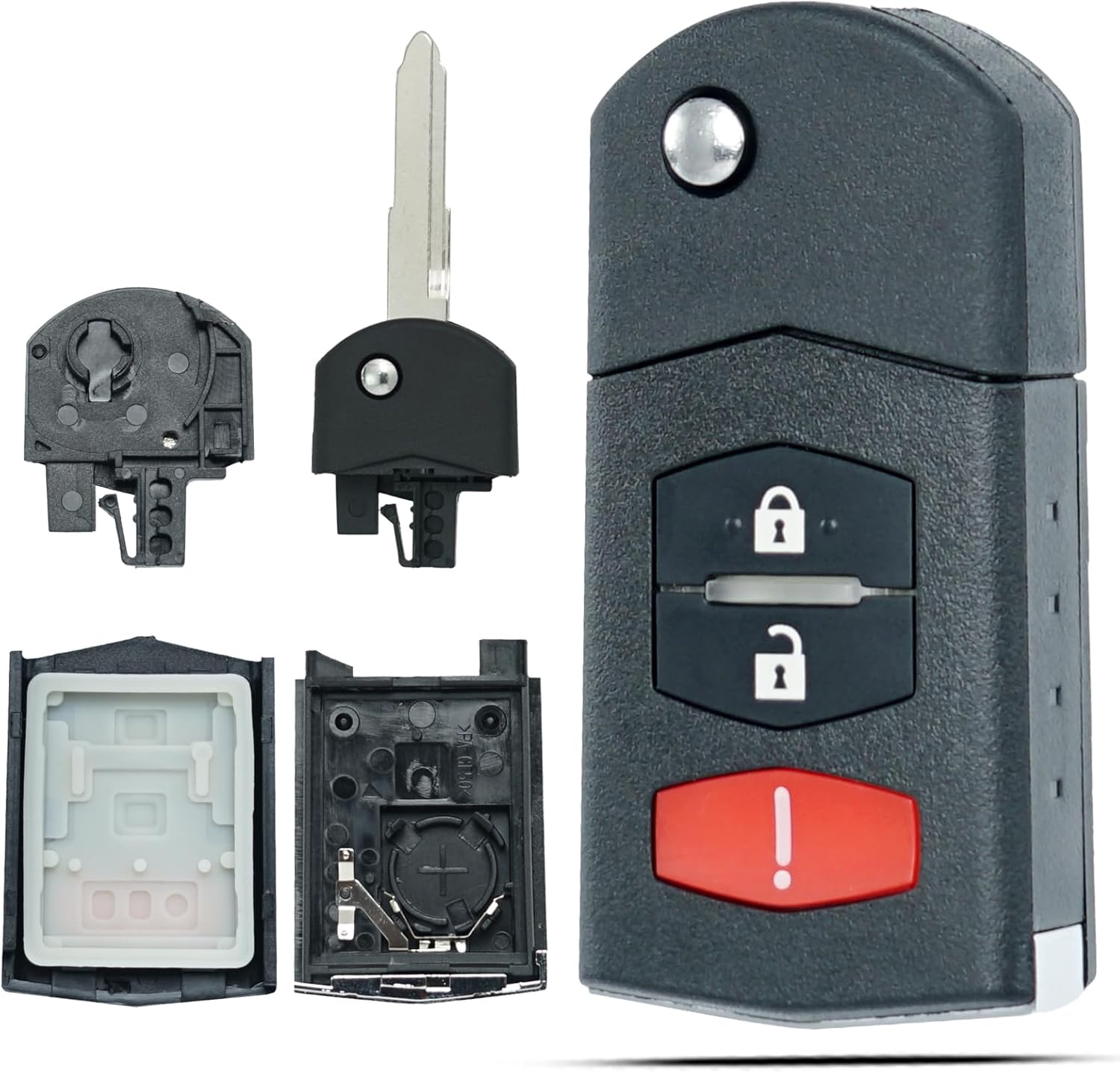 Amazon.com: SUPALAND Key Fob Shell Case Replacement Fits for Mazda 2 3 ...