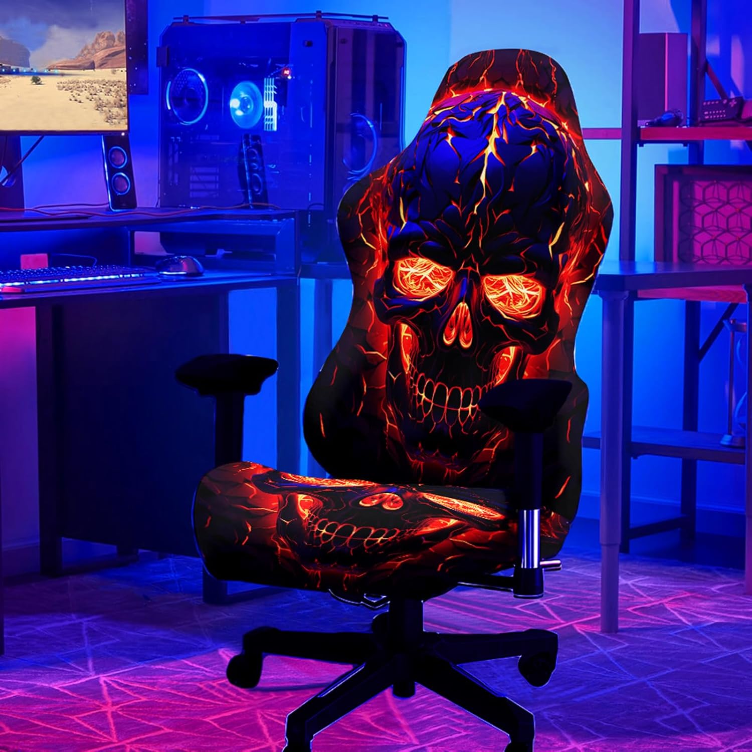 Amazon.com: SparkLia Blacklight Gaming Chair Cover – UV Reactive ...