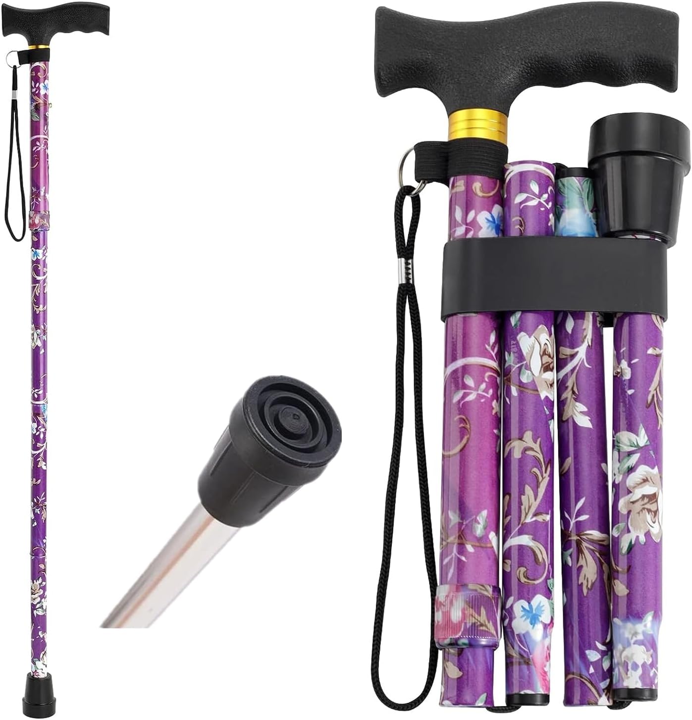Folding Cane for Seniors, Walking Cane, Folding Cane for Seniors and ...