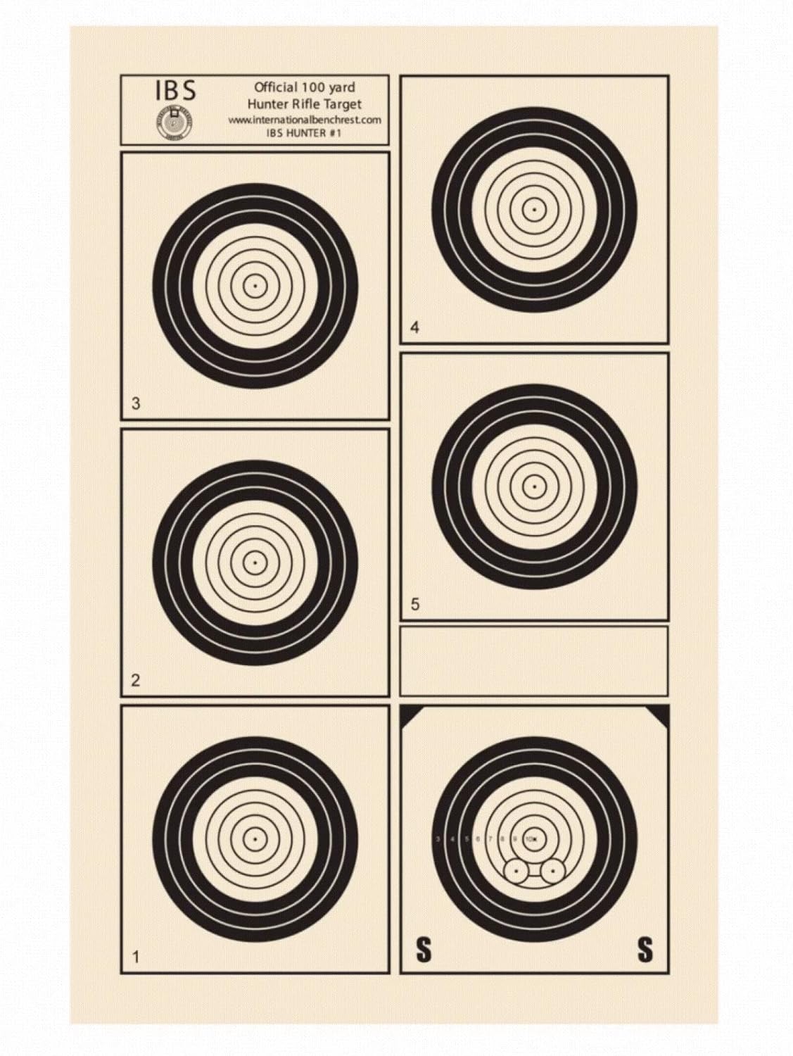 Official (I.B.S) International Benchrest Shooters USA Target, IBS 100 ...