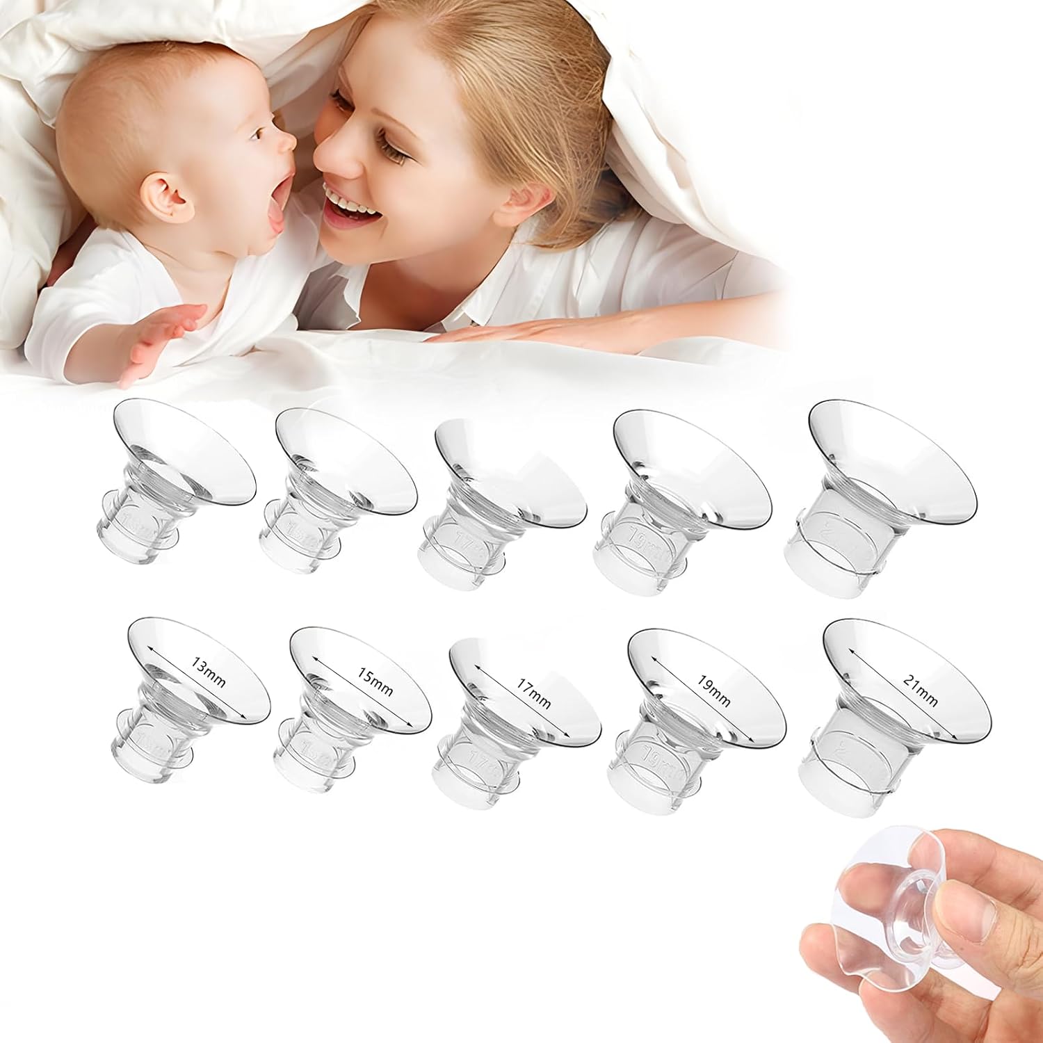 10 Piezas Bridas para Extractor de Leche, Insertos de Brida de 13/15/17 ...