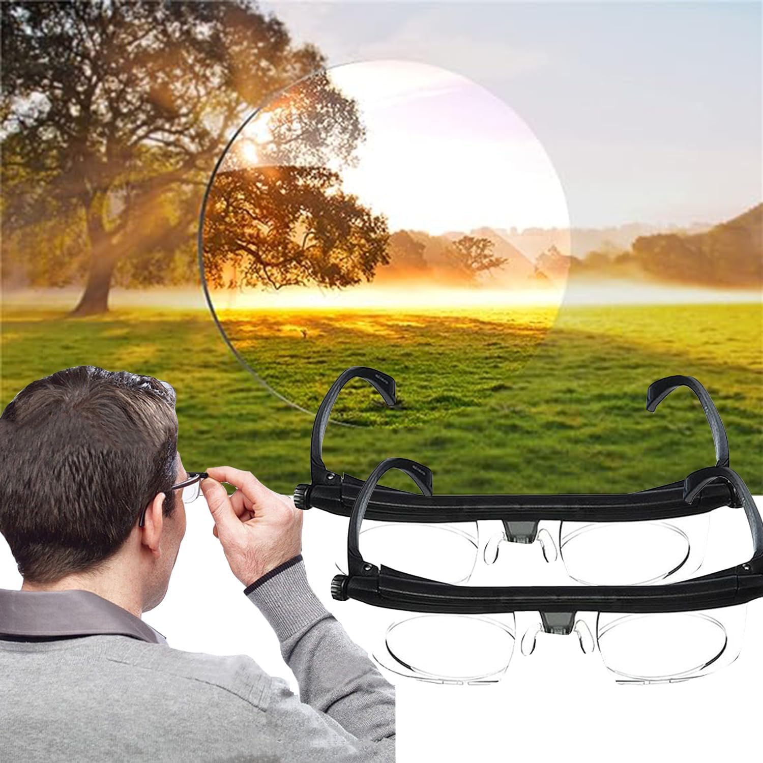 Amazon.com: Adjustable Focus Glasses Near and Far Sight, Flex Focus ...