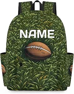 Amazon.com | OMFUNS American Football Customized Kids Backpack for Boys ...