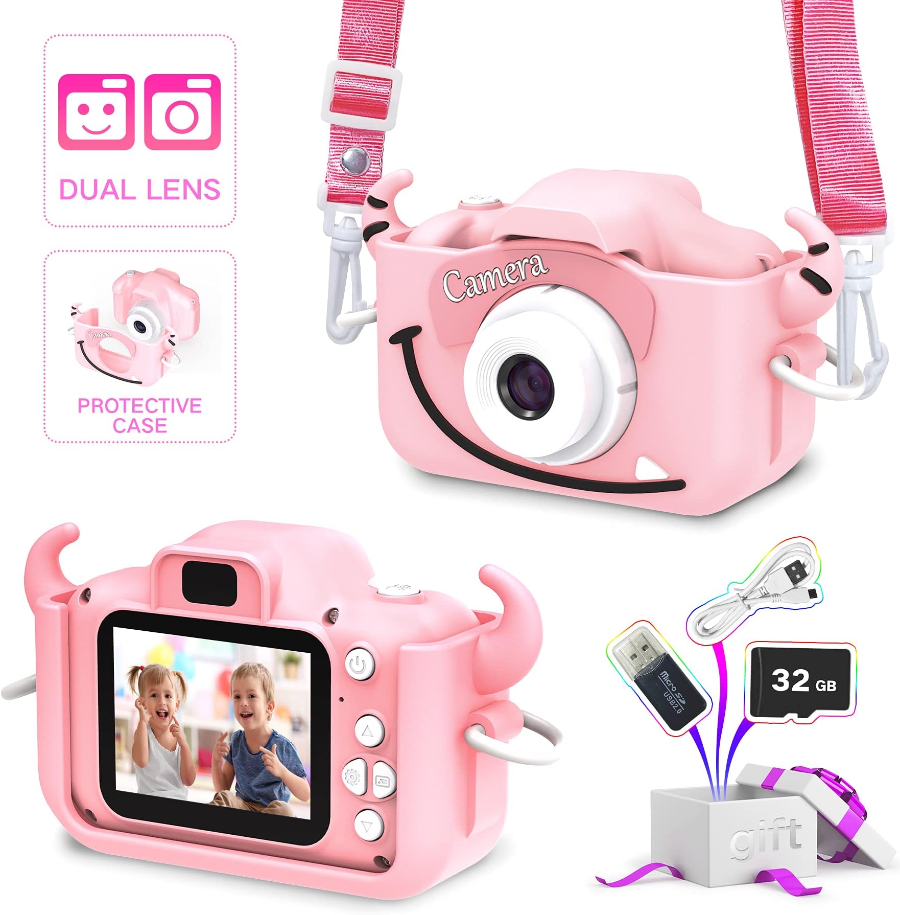 Amazon.com: Goopow Kids Camera Toys for 3-8 Year Old Boys,Children ...