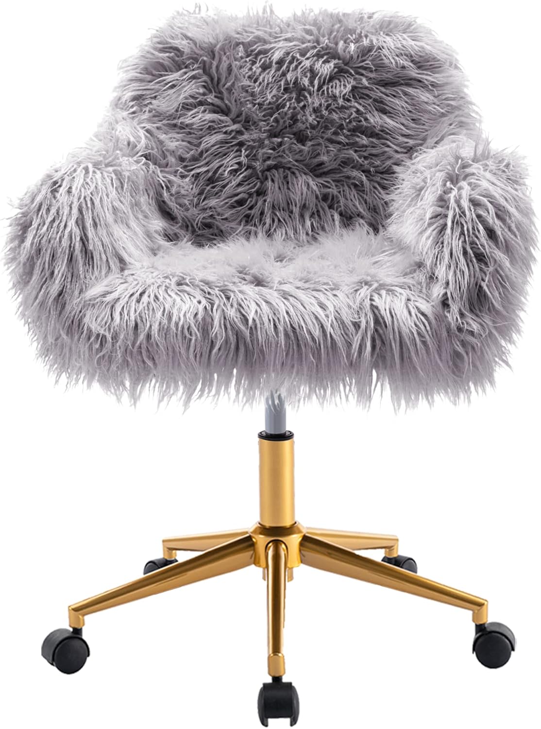 Amazon.com: Yoluckea Faux Fur Desk Chair Fluffy Height Adjustable ...