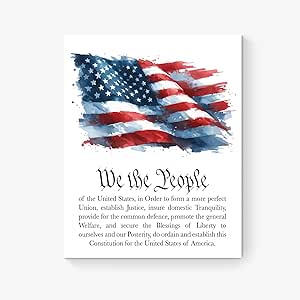 Amazon.com: Preamble To The US Constitution, We The People, Watercolor ...