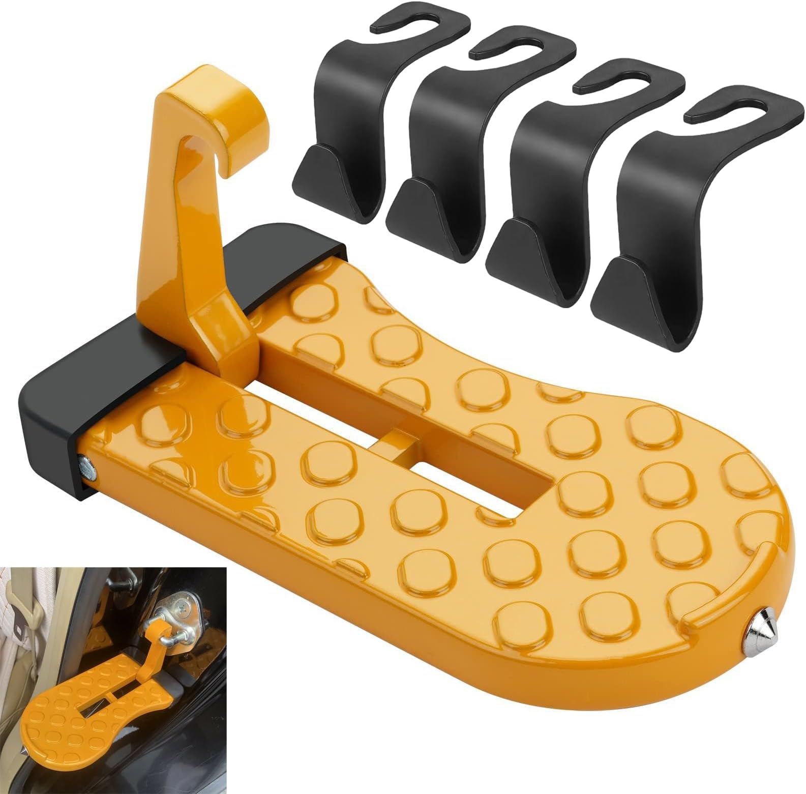 VBGURR Car Door Step with 4 Hook Portable Car Step Car Door Pedal ...