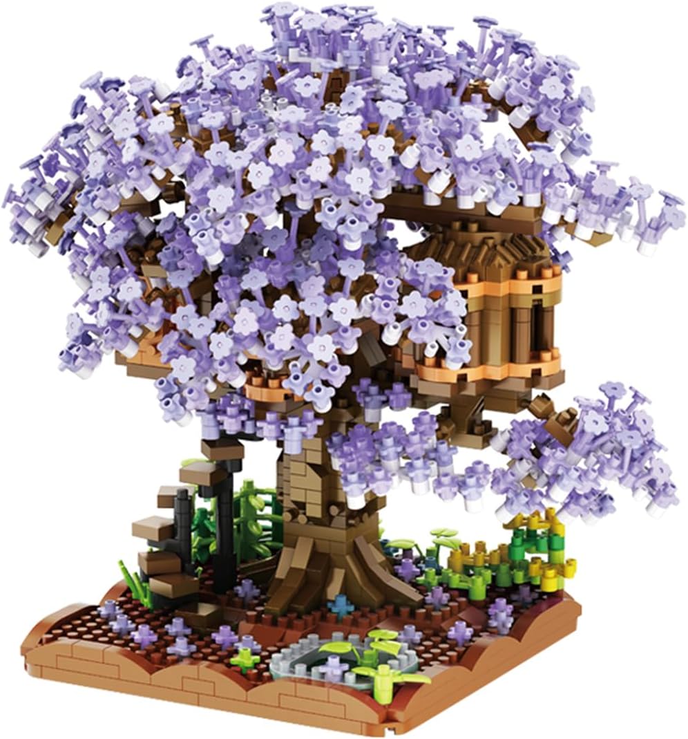 Purple Cherry Blossom Bonsai Tree Building Blocks Set,（1443 Pieces ...