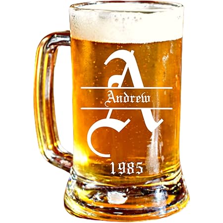 Amazon.com | Personalized 16 oz. Beer Mug Engraved with Your Custom ...