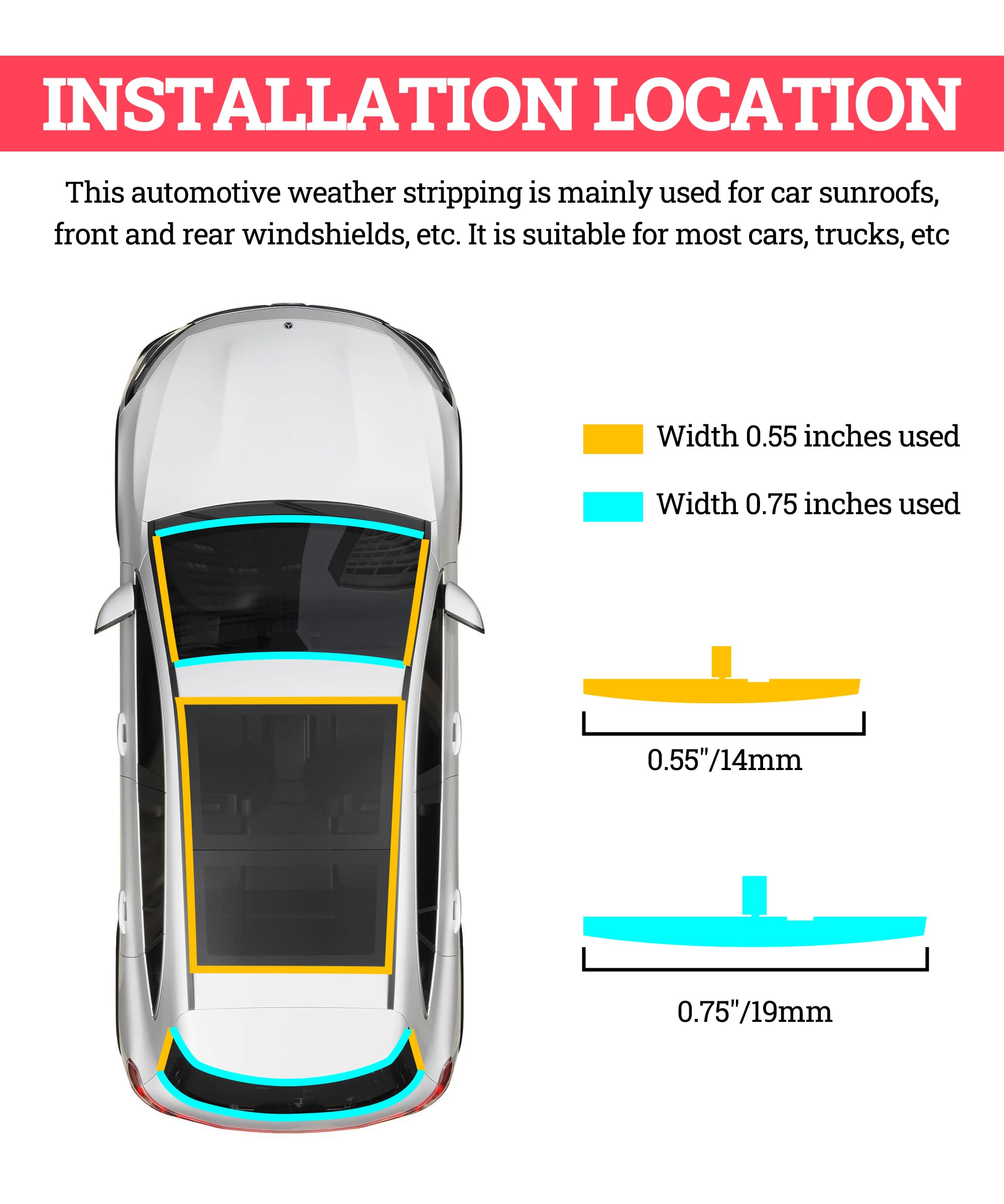 Snapklik.com : Zlirfy 22Ft Car Windshield Rubber Seal,Car Windshield ...
