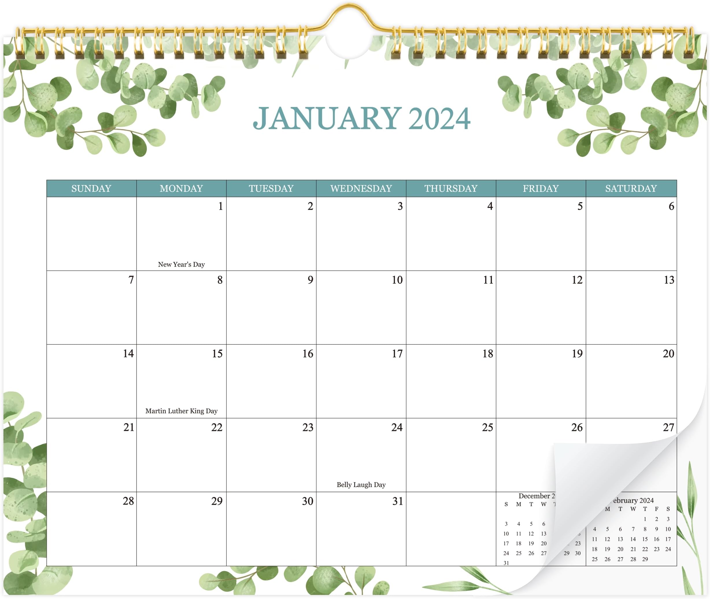 Amazon.com: Wall Calendar 2024-2025 Greenery Hanging Calendar - Apr ...
