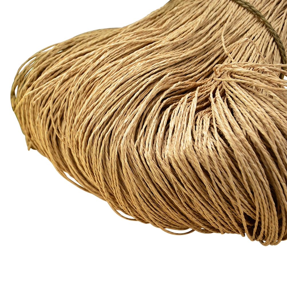 ECYC Ltd 500g Natural Raffia Straw Yarn for Hand Knitting, Raffia Paper ...