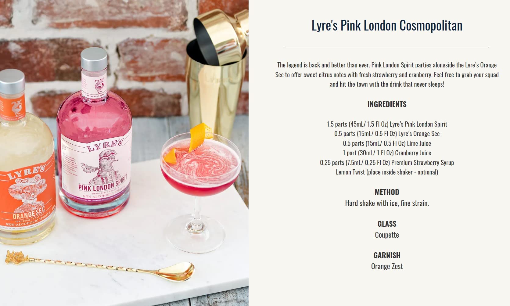 Buy Lyre's Pink London Non-Alcoholic Spirit - Pink Gin Style | 23.7oz X ...