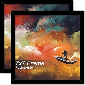 Amazon.com - FULDGAENR 7x7 Picture Frame Set of 2, Black Frames for 7 x ...