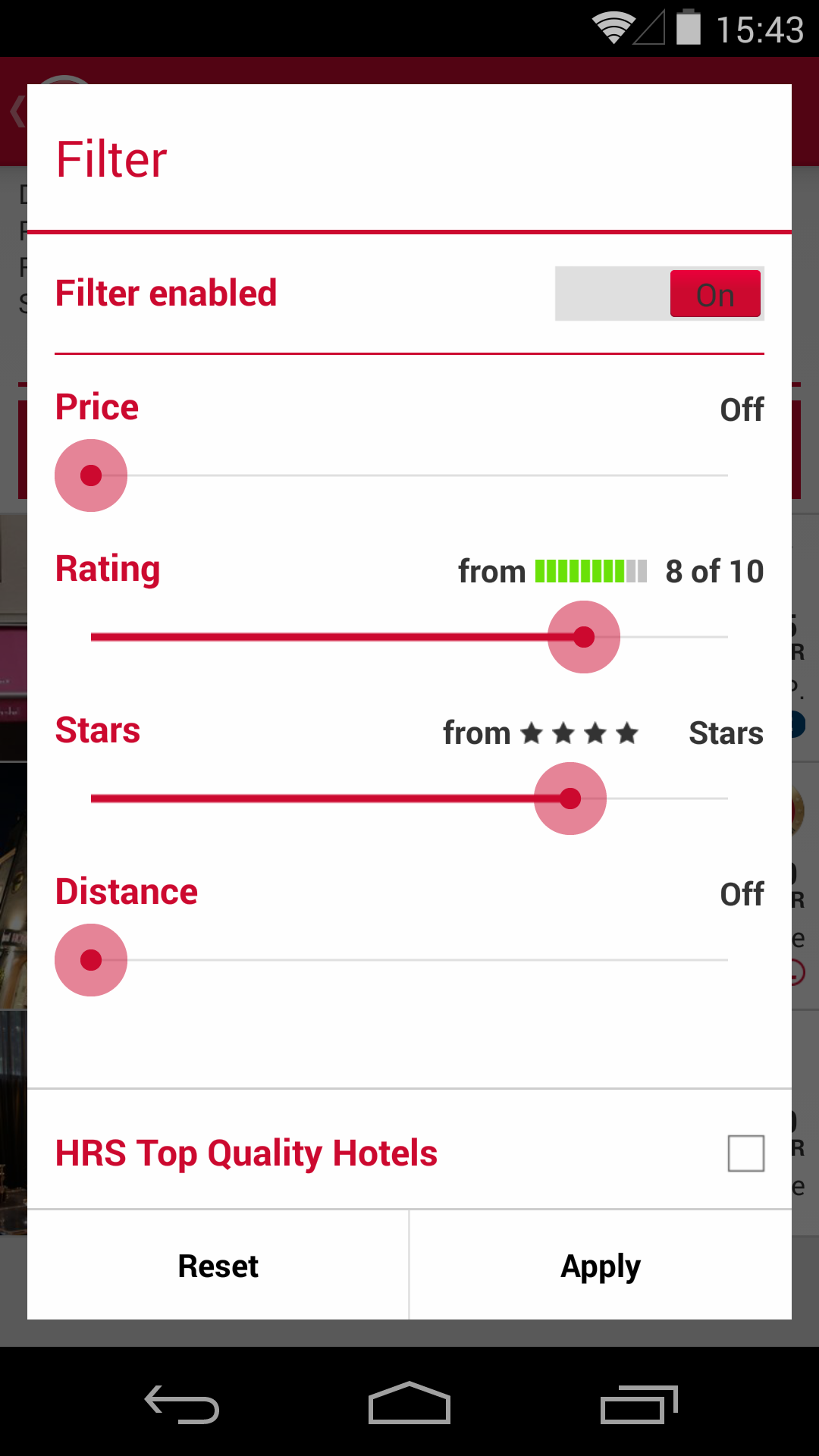 Aplicación Hotel Search HRS en Amazon Appstore