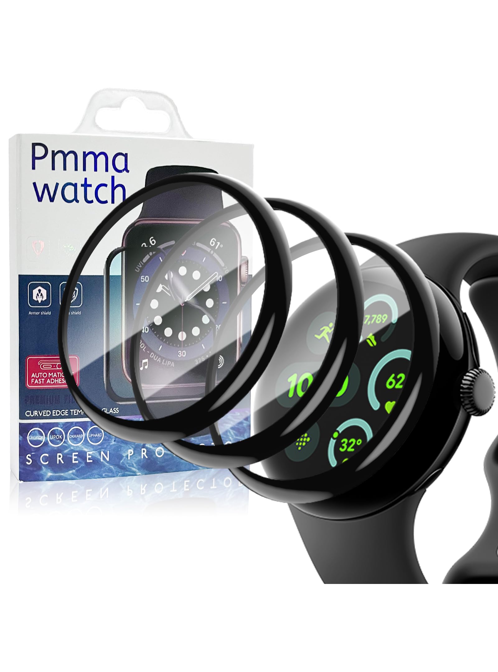 Amazon.com: for Google-Pixel Watch-3 Screen-Protector 41mm-45mm ...