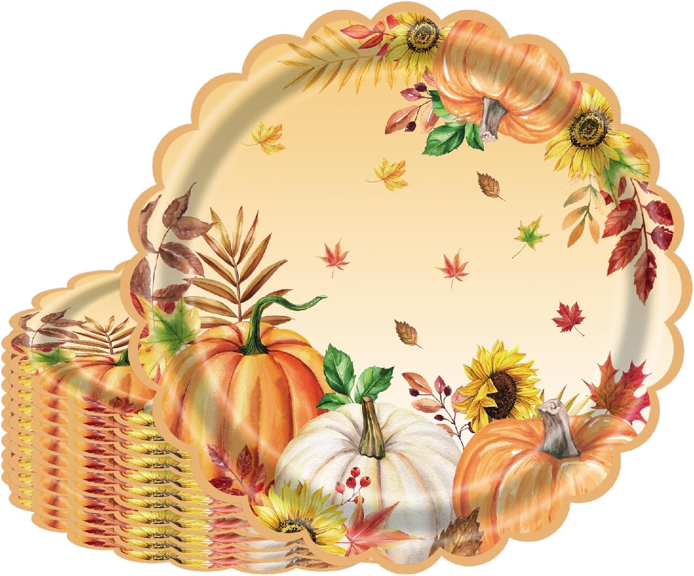 Amazon.com: Cangmyxis 7 Inch Fall Paper Plates Disposable 40 Count ...