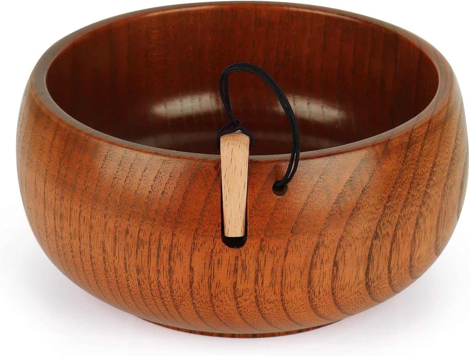 Coopay Large Wooden Yarn Bowl, Knitting Bowl for Wool, Yarn Holder for ...