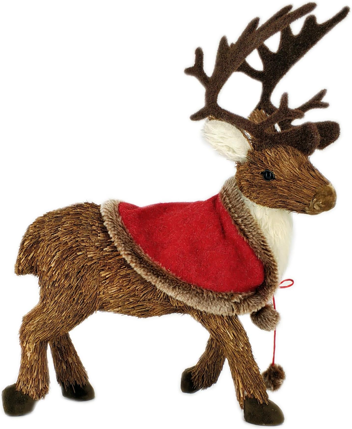 Amazon.com: Nature Vibe 17.3 Inches Sisal Reindeer Decor with Red Cape ...