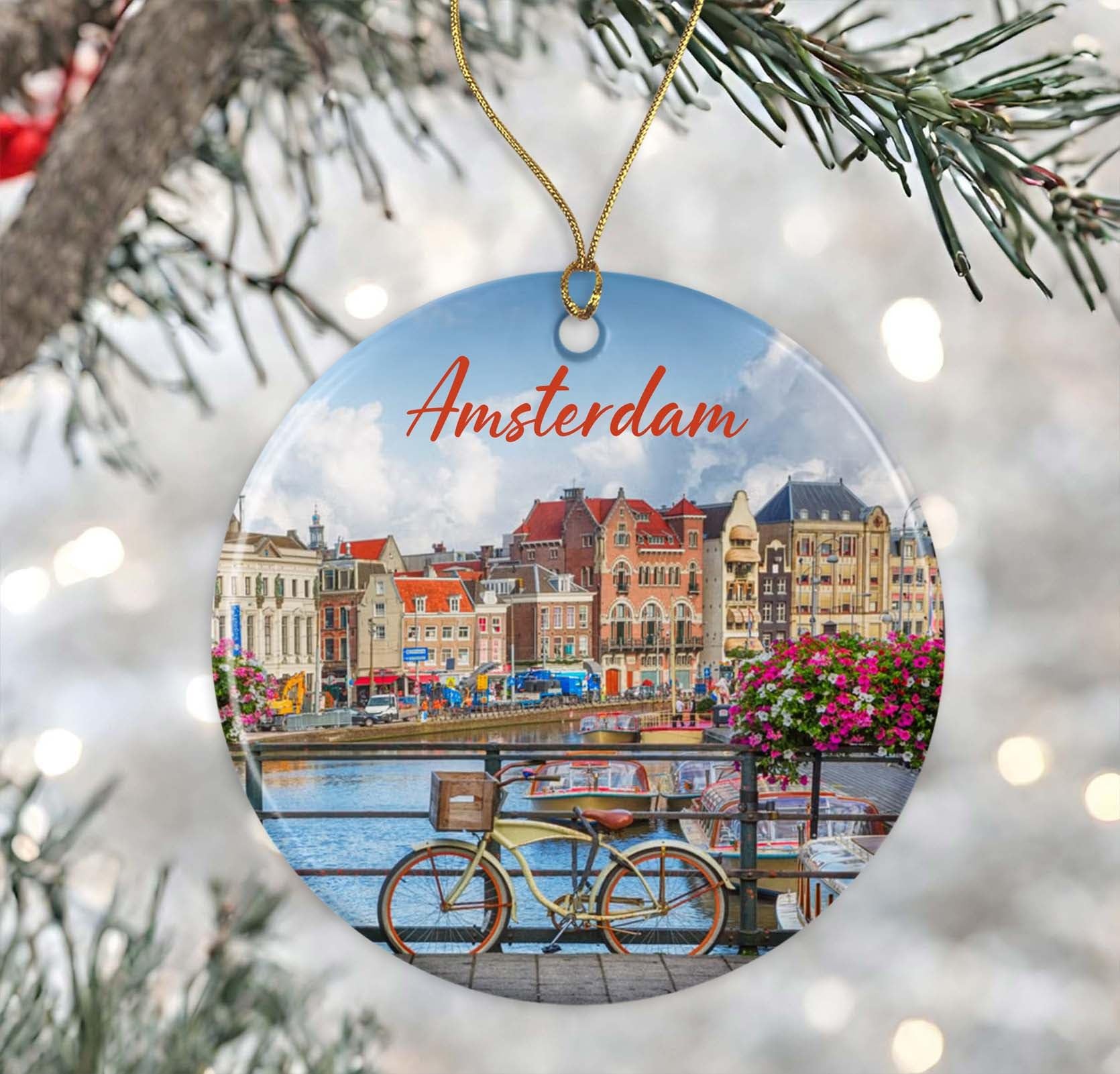 Amazon.com: ShelbyShops Amsterdam Netherlands Ornament, Amsterdam ...