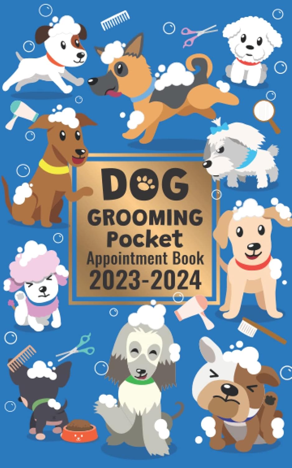 Dog Grooming Pocket Appointment Book 2023-2024: 2-Year Weekly, and ...