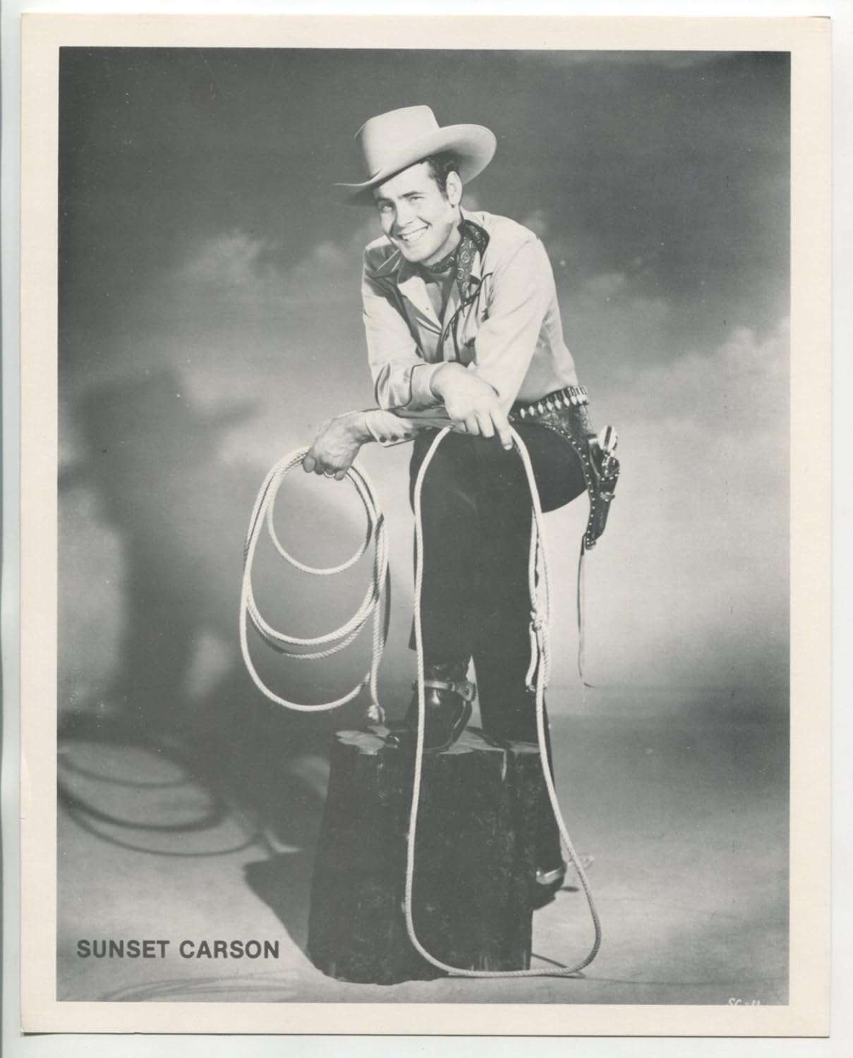 MOVIE PHOTO: Sunset Carson 8"x10" Black and White Fan Card FN at Amazon ...