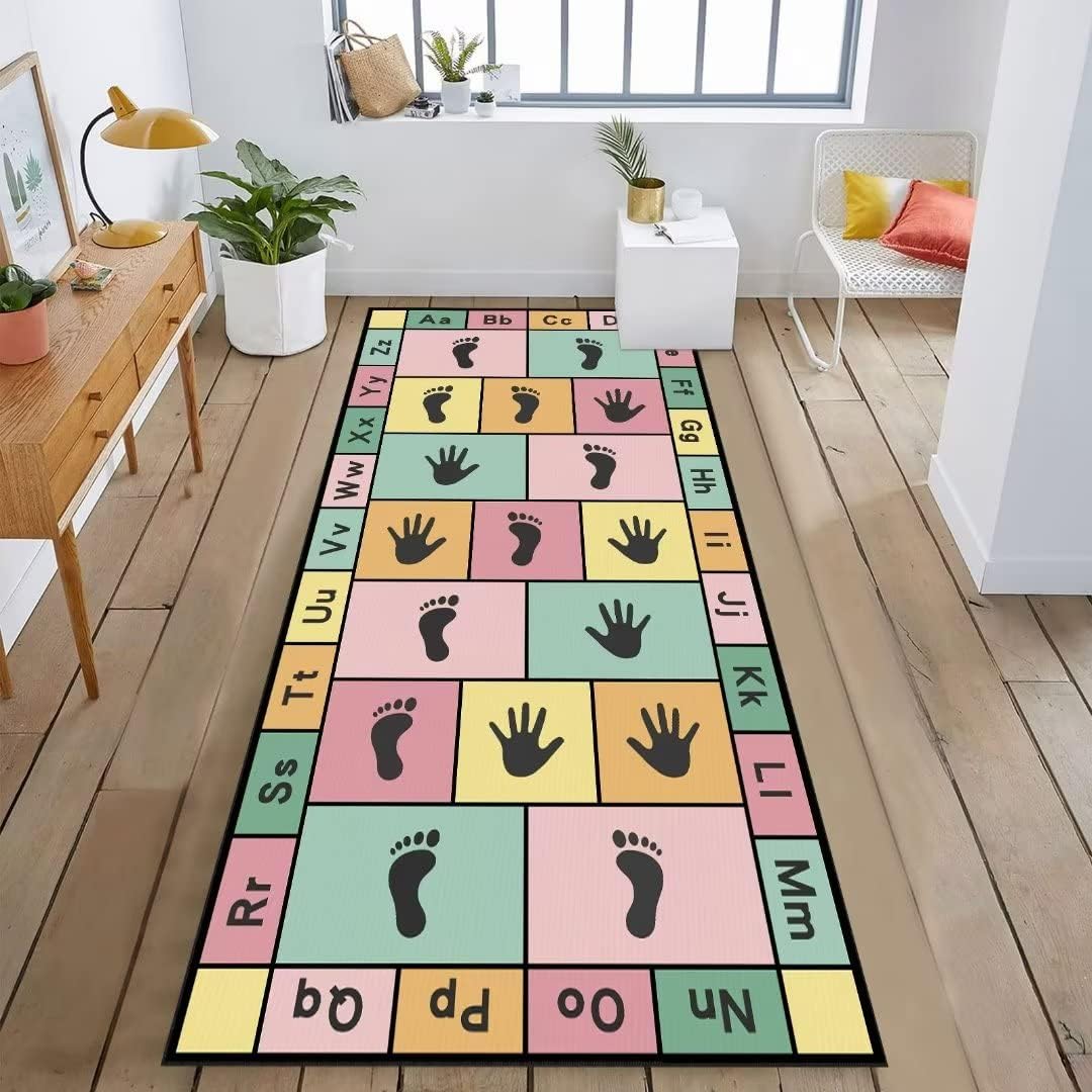 Amazon.com: Kids Hopscotch Rug, Education Game Carpet, Learning Playmat ...
