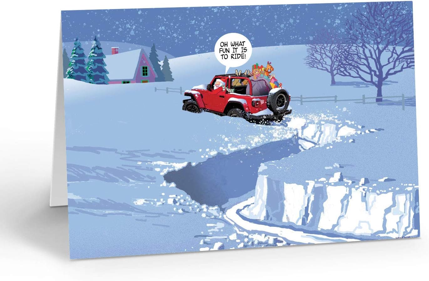 Amazon.com : Stonehouse Collection Santa's 4 Wheeler Christmas Card -18 ...
