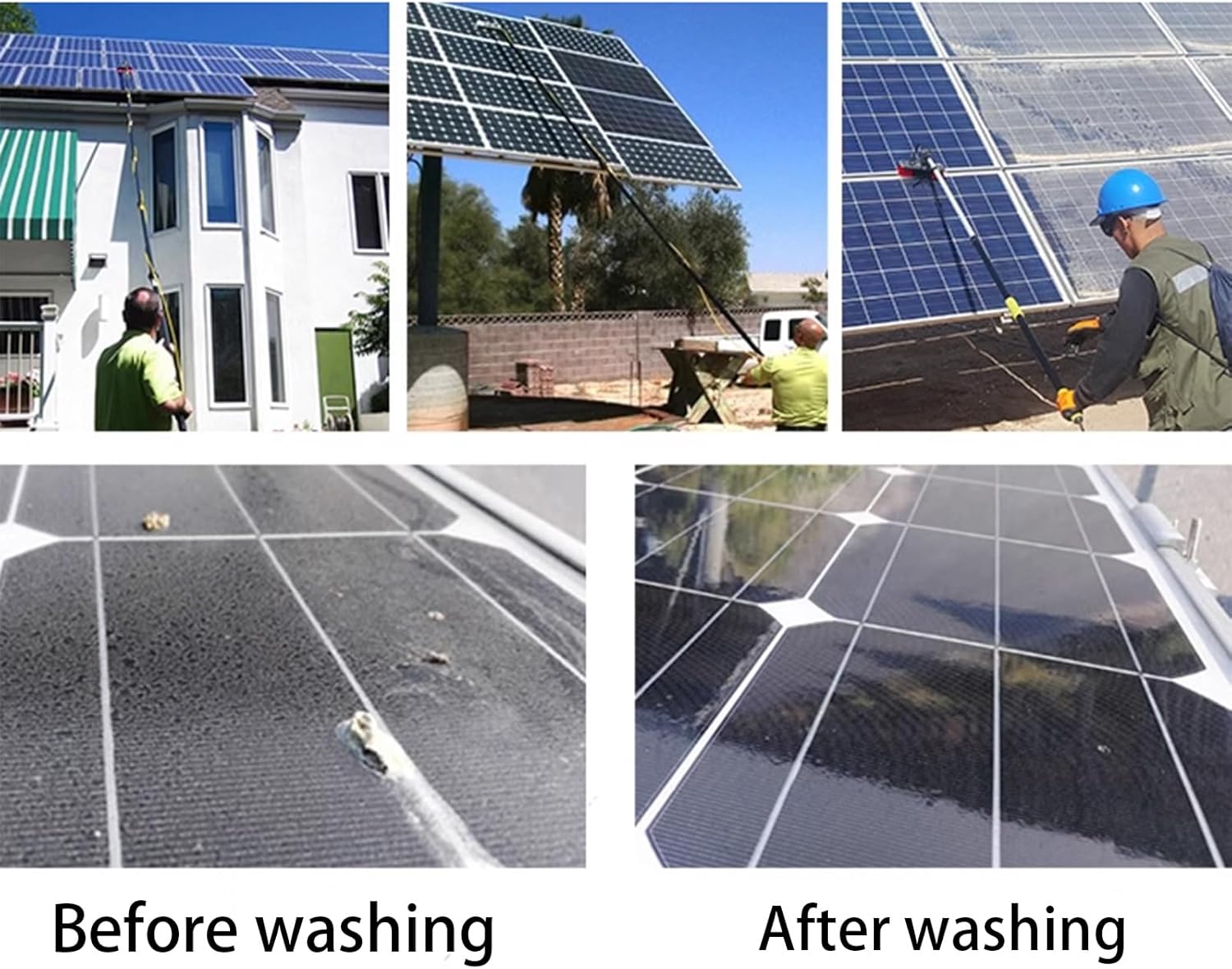 BBAUER Solar Panel Cleaning Brush and Rod, Solar Panel Cleaning ...