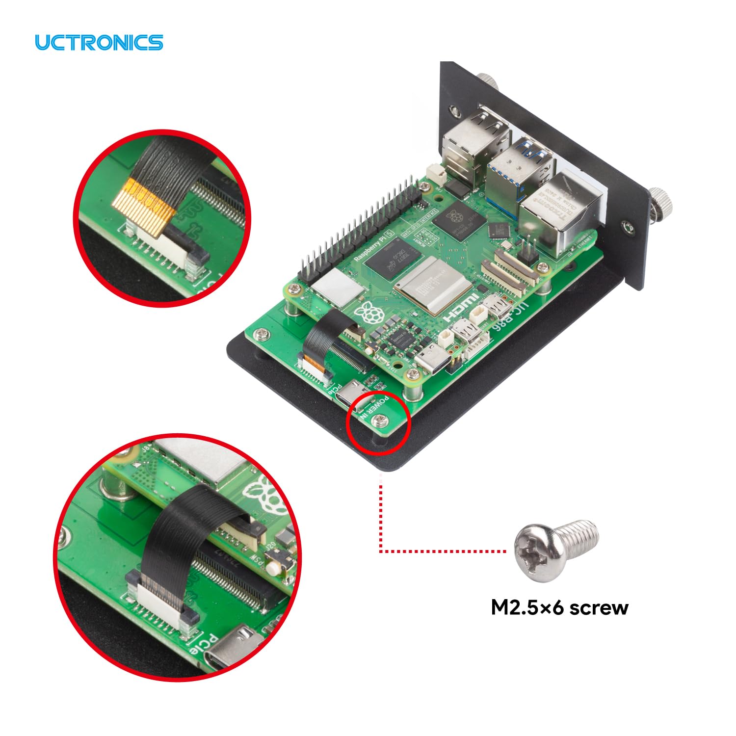 Snapklik.com : UCTRONICS 1U Rack Mount For Raspberry Pi 5, 19" Server Rack