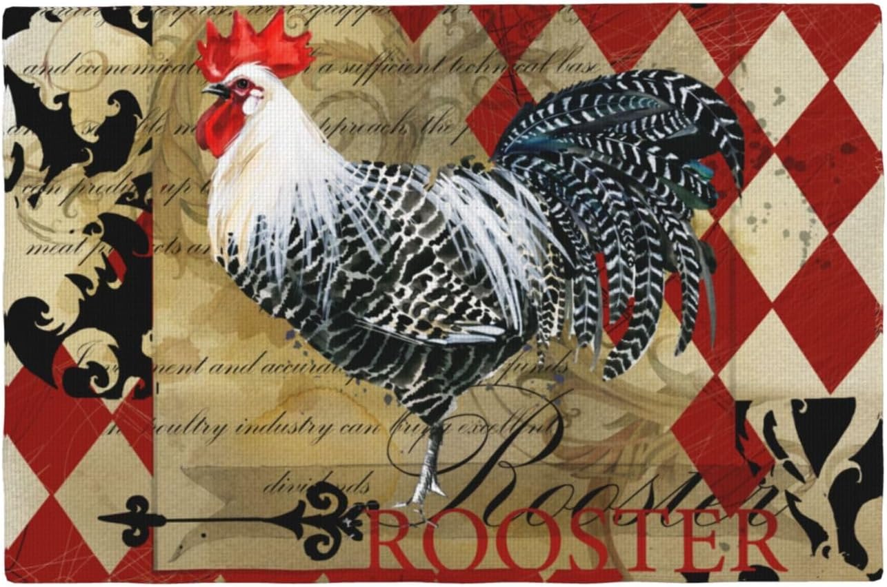 Amazon.com: Chicken Rooster Placemats Set of 6 12x18in Place Mats for ...