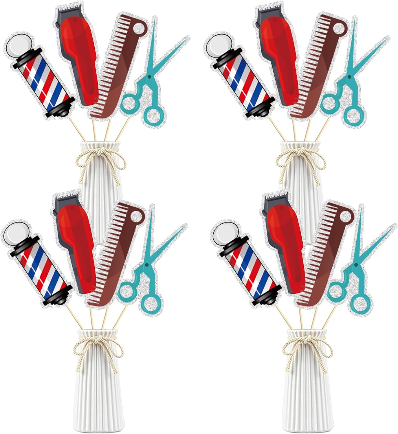 Amazon.com: Barber Hairstylist Happy Birthday Centerpiece Sticks ...
