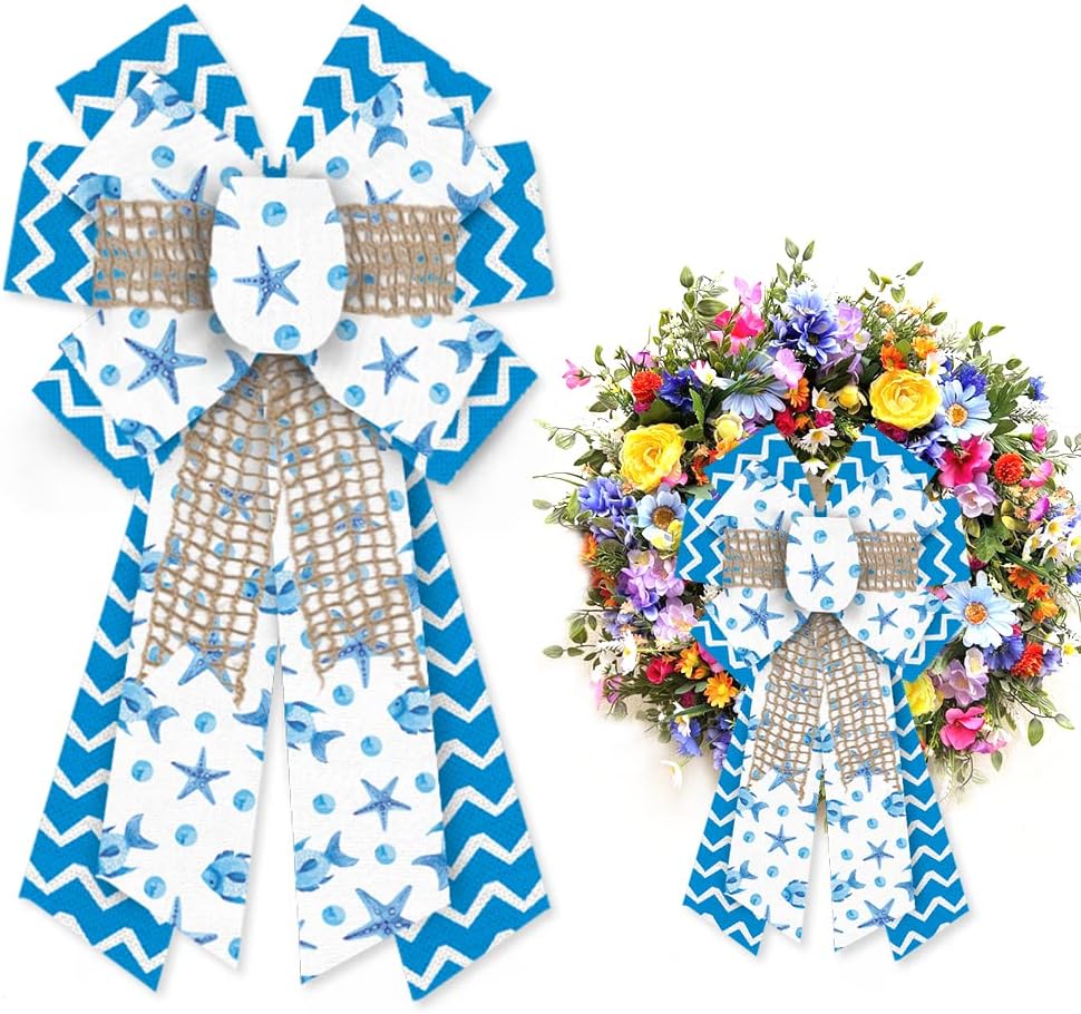 Amazon.com: Hying Large Summer Bows for Wreath, Summer Wreath Bows ...
