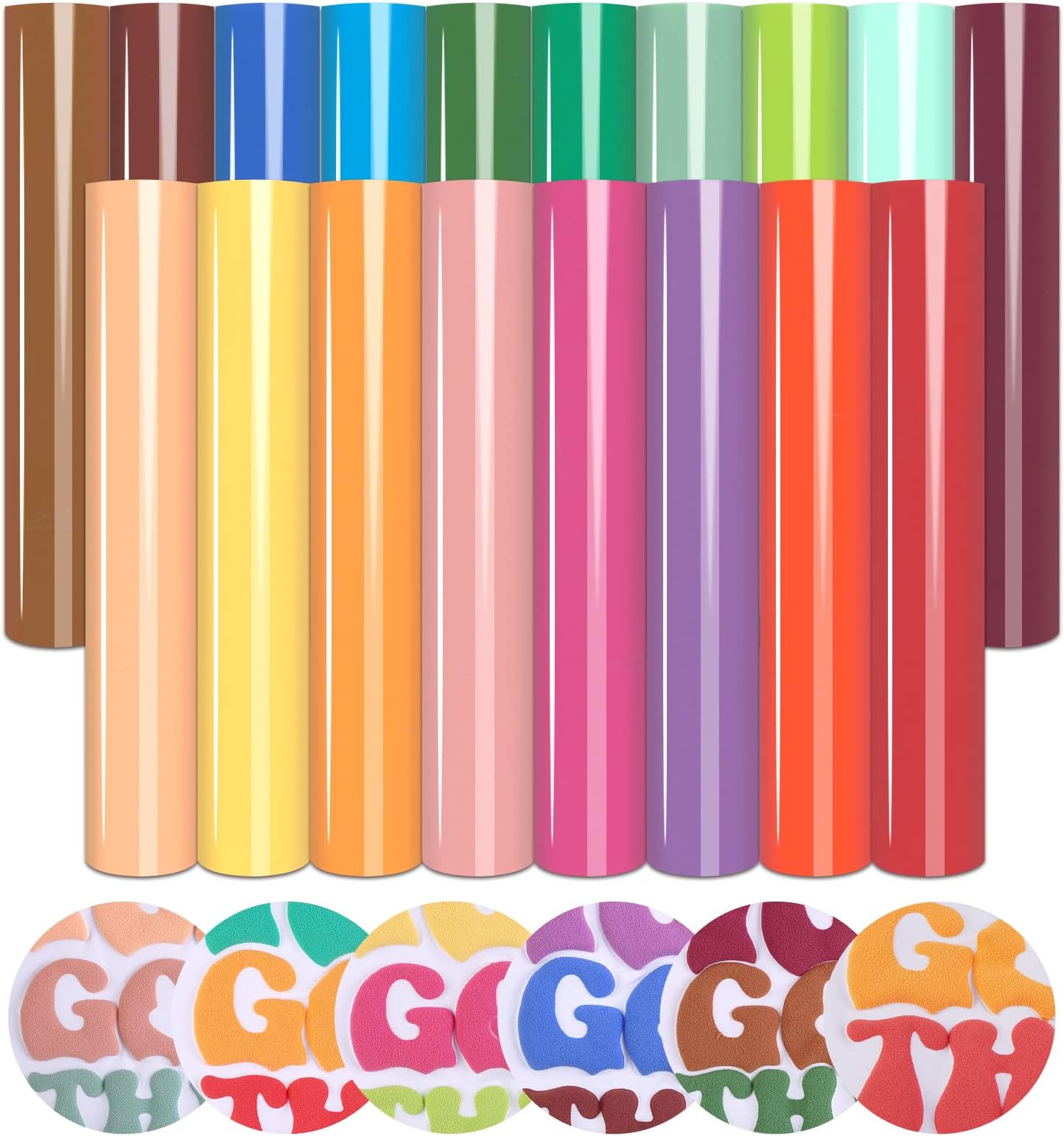 Amazon.com: Glitter Puff Vinyl Heat Transfer 3D - Puff HTV Vinyl 7 ...