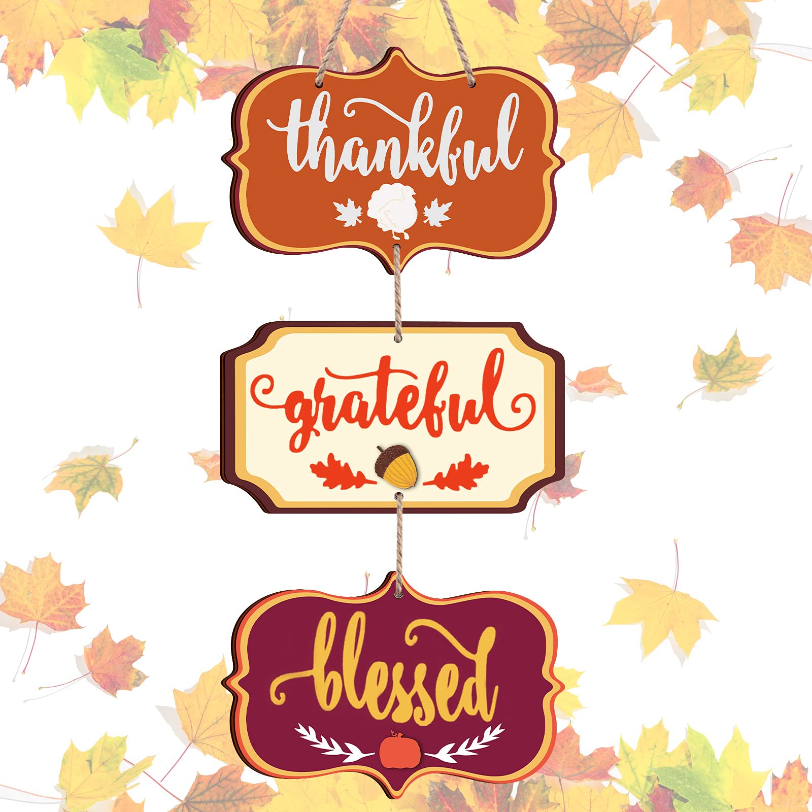Amazon.com: Purpeak Thanksgiving Wooden Wall Sign Fall Harvest Welcome ...