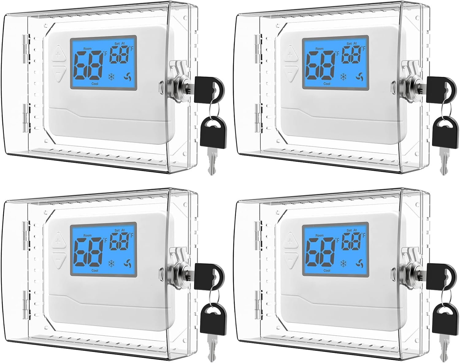 Amazon.com: 4 PCS Universal Clear Thermostat Lock Box with Key ...