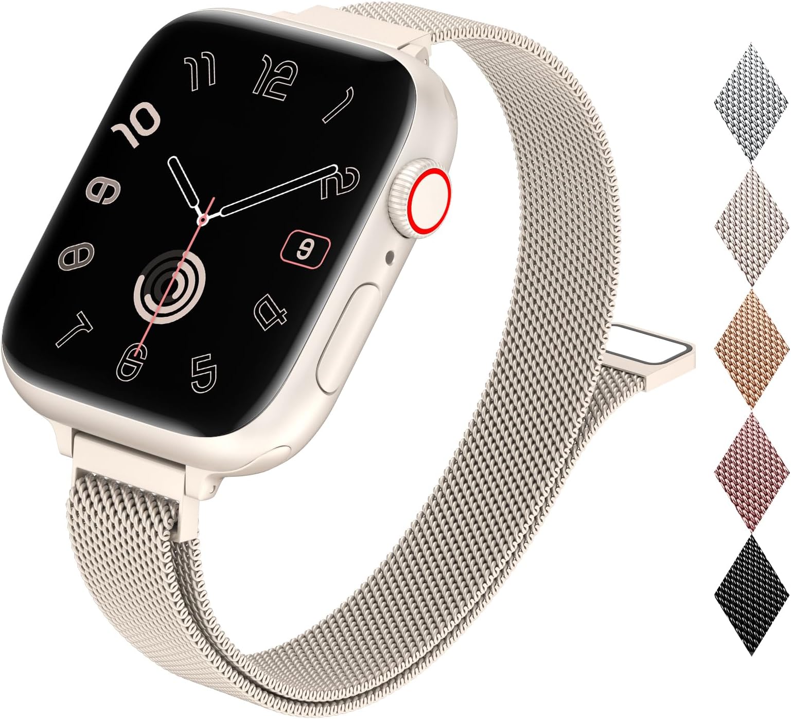 Amazon.com: BELONGME Mesh Metal Loop Compatible with Apple Watch Band ...