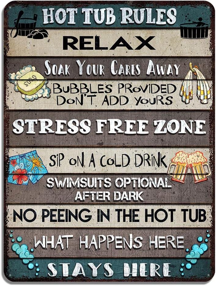 Amazon.com: Novelty Hot Tub Sign Garden Decor Hanging Wall Shed Outdoor ...