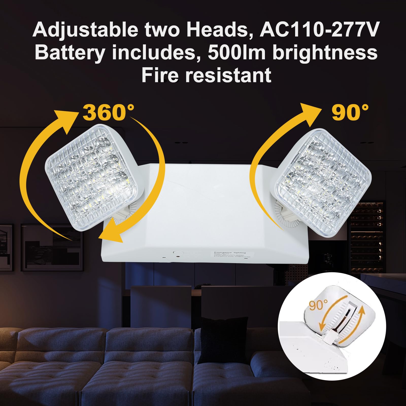 House Battery Backup Lights Full Cut Off Wall Pack With Emergency