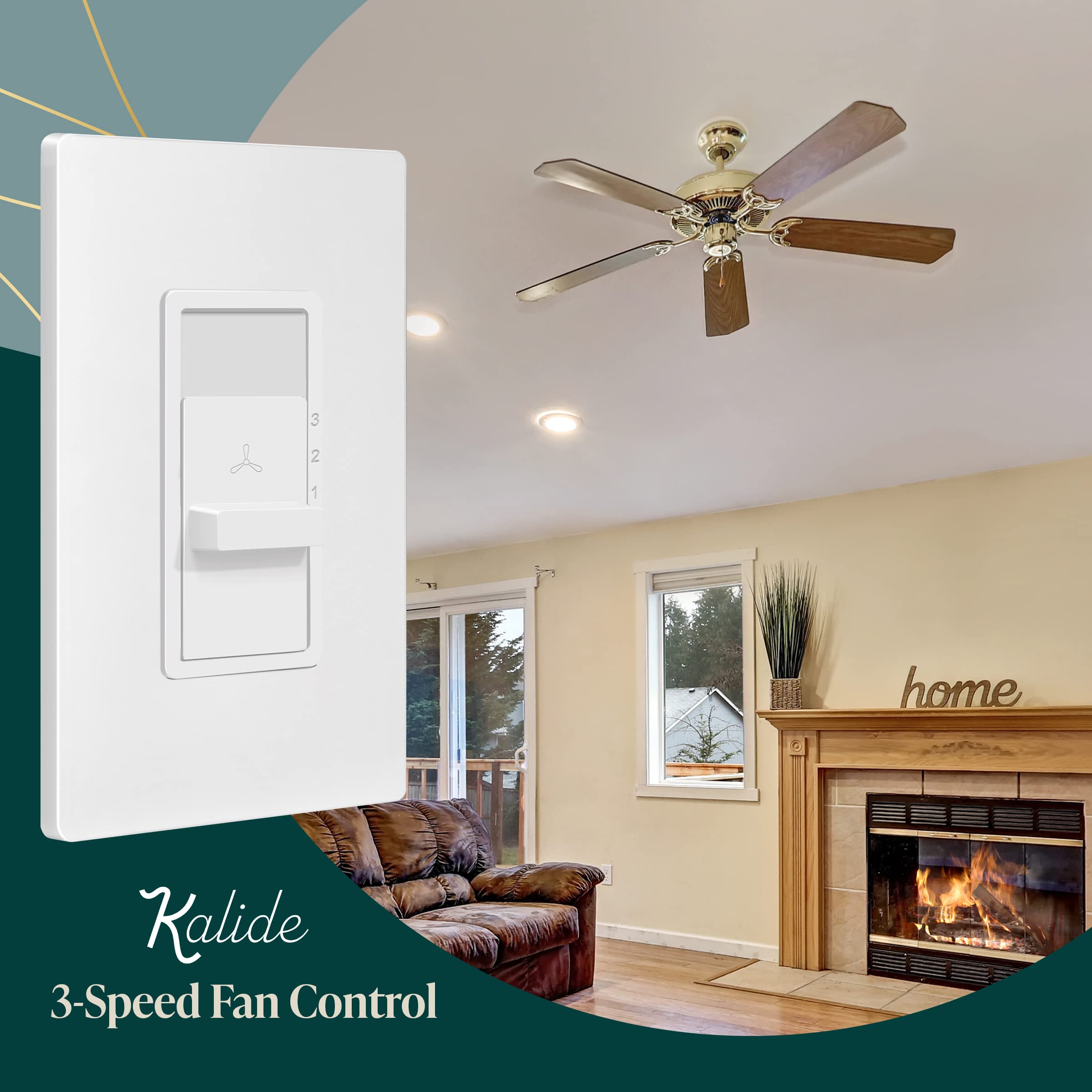 Snapklik.com : Kalide Fan Speed Control Switch, 3-Speed Fan Wall Switch ...