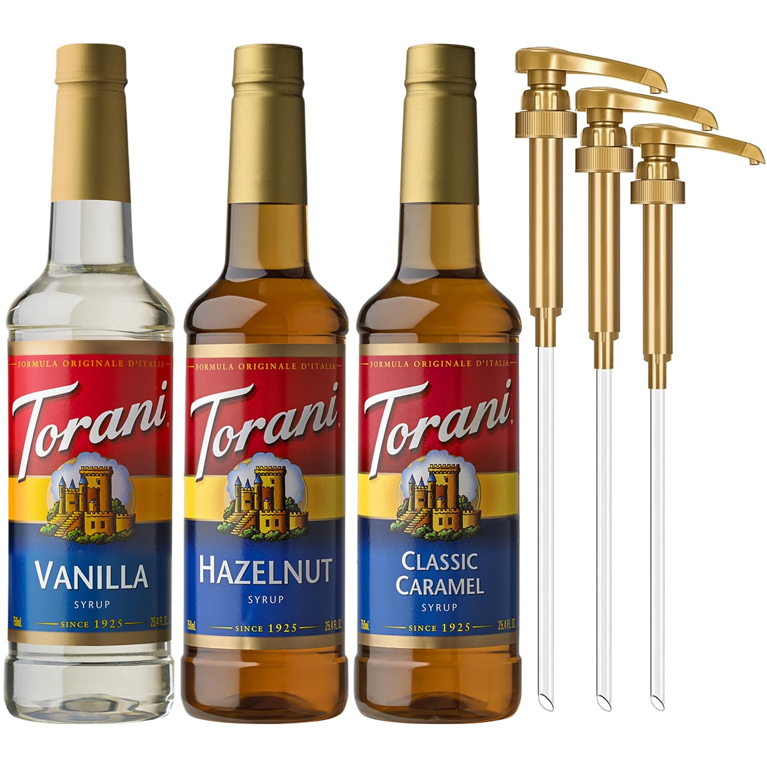 Amazon.com : Torani Syrups, Classic Caramel, Hazelnut, and Vanilla ...