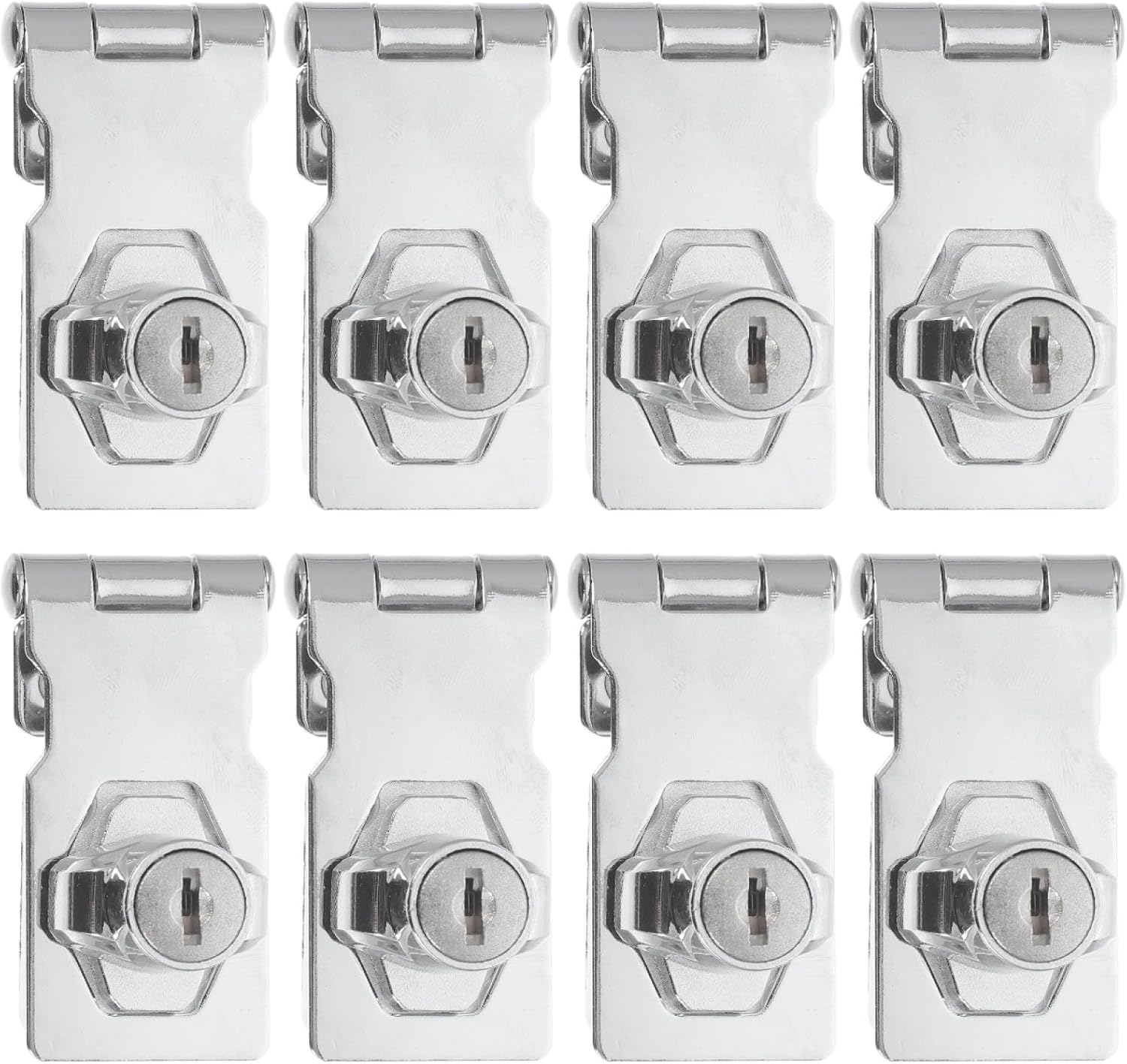 8pcs Keyed Padlocks Display Showcase Lock Latching Safety Knobs Hasp ...