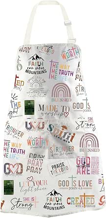 Amazon.com: WCGXKO Bible Verse Inspired Kitchen Apron Gift Jesus Gift ...