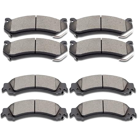 Amazon.com: Ceramic Brake Pads Kit,SCITOO 8pcs Disc Brake Pad Set fit for Cadillac Escalade ESV ...