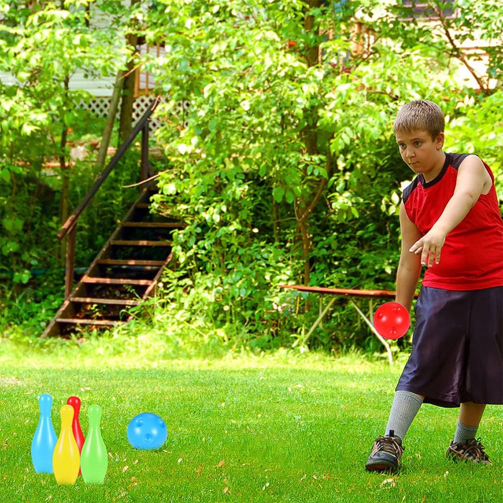 NUOBESTY Kids Bowling Set Bowling Pins Ball Toys Includes 8 Classical ...