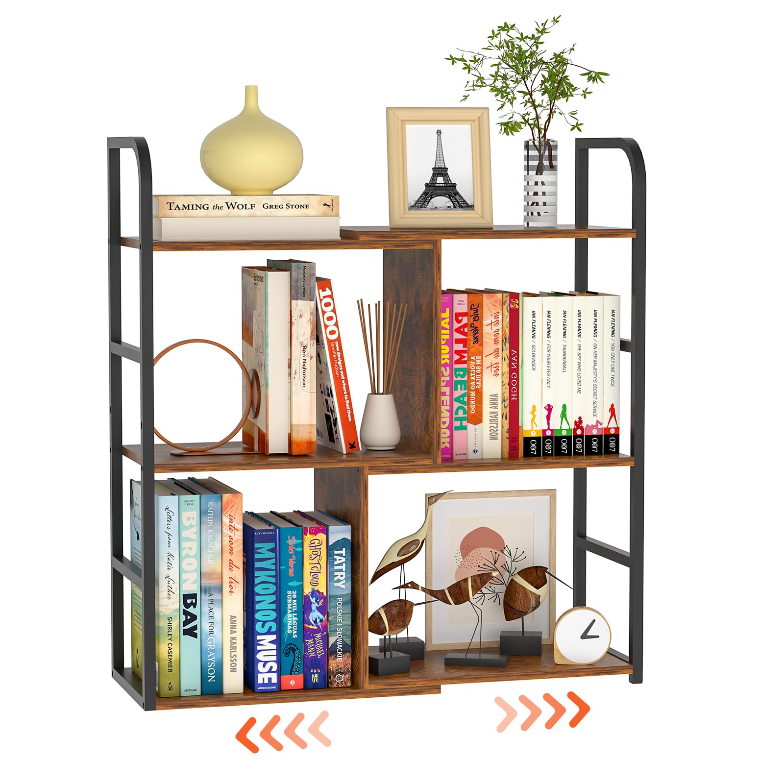 Amazon.com: 3-Tier Home Office Bookcase Shelf, Expandable Small Book ...