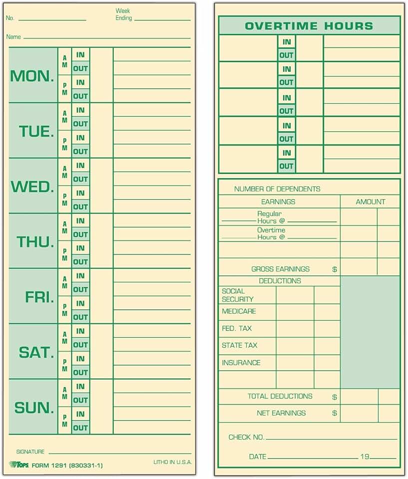 Amazon.com: Time Cards - Time Cards / Time Clocks & Time Cards: Office ...