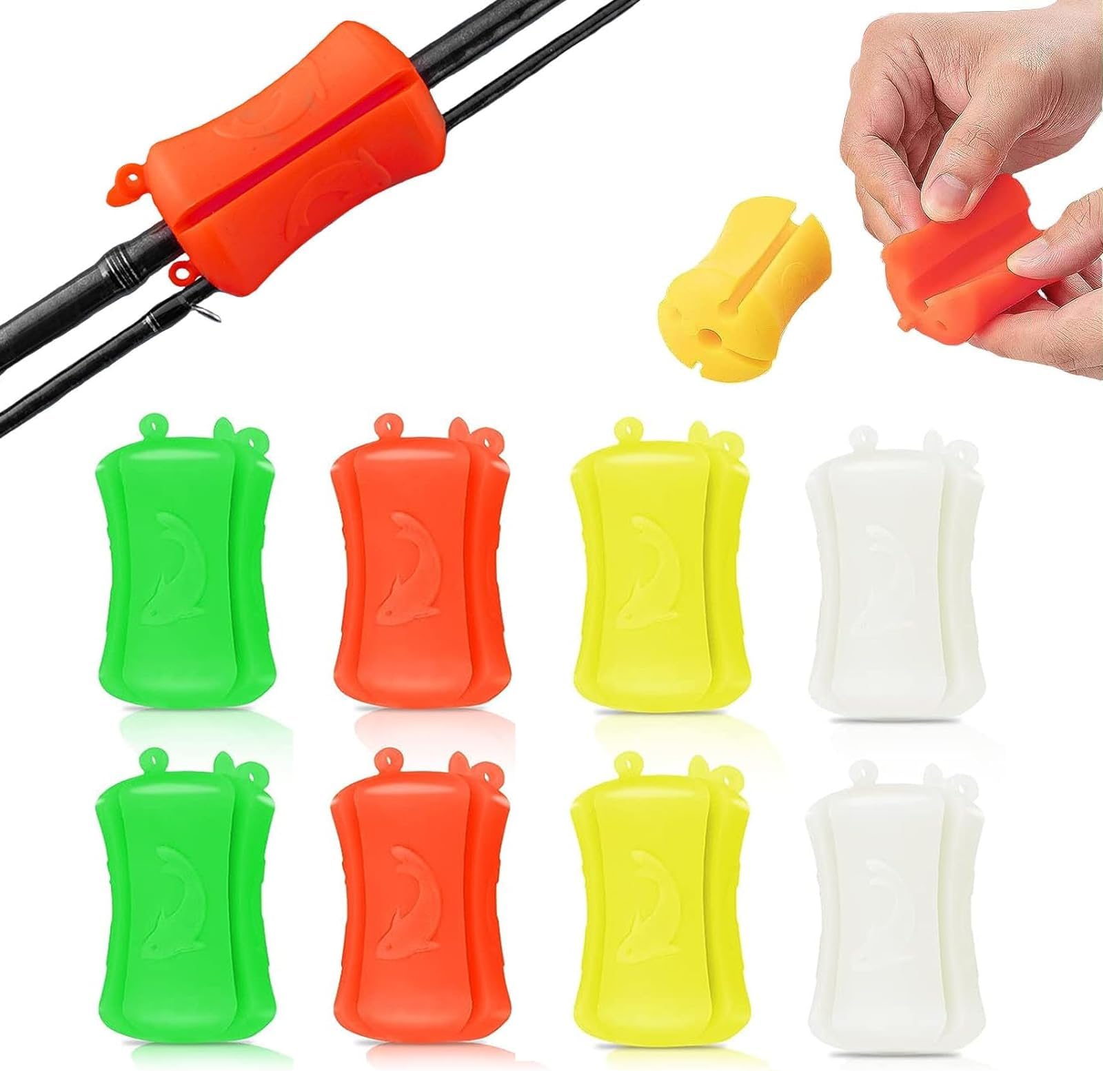 Amazon.com: Naiveferry 6Pcs Silicone Fishing Rod Holder Straps Blue ...